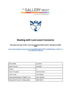 The Gallery Trust Low Level Concerns Policy July 2024 - Springfield