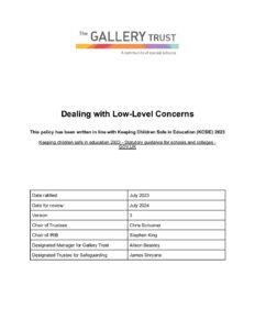 The Gallery Trust Low Level Concerns Policy July 2023.docx - Orion Academy